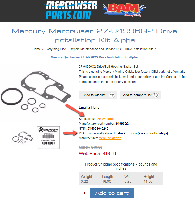 Genuine Mercury Marine parts, large inventory, fast shipping. How do I ...